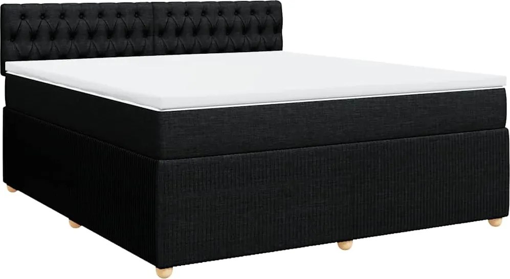 Box spring postel s matrací černá 180x200 cm textil 3287544