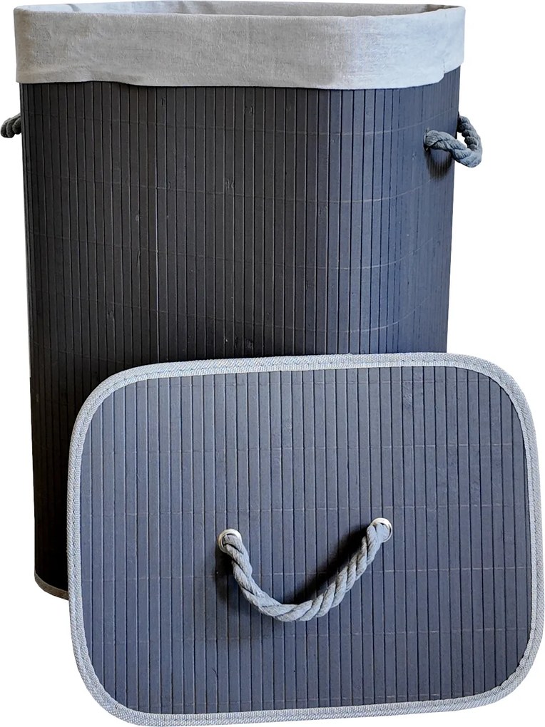 TRENDIE Bambusový koš na prádlo 72l šedý + DÁREK