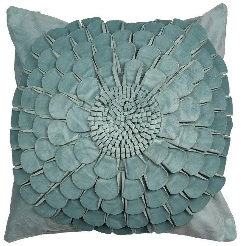 Zelený povlak na polštář s květinou Flower - 45*45 cm