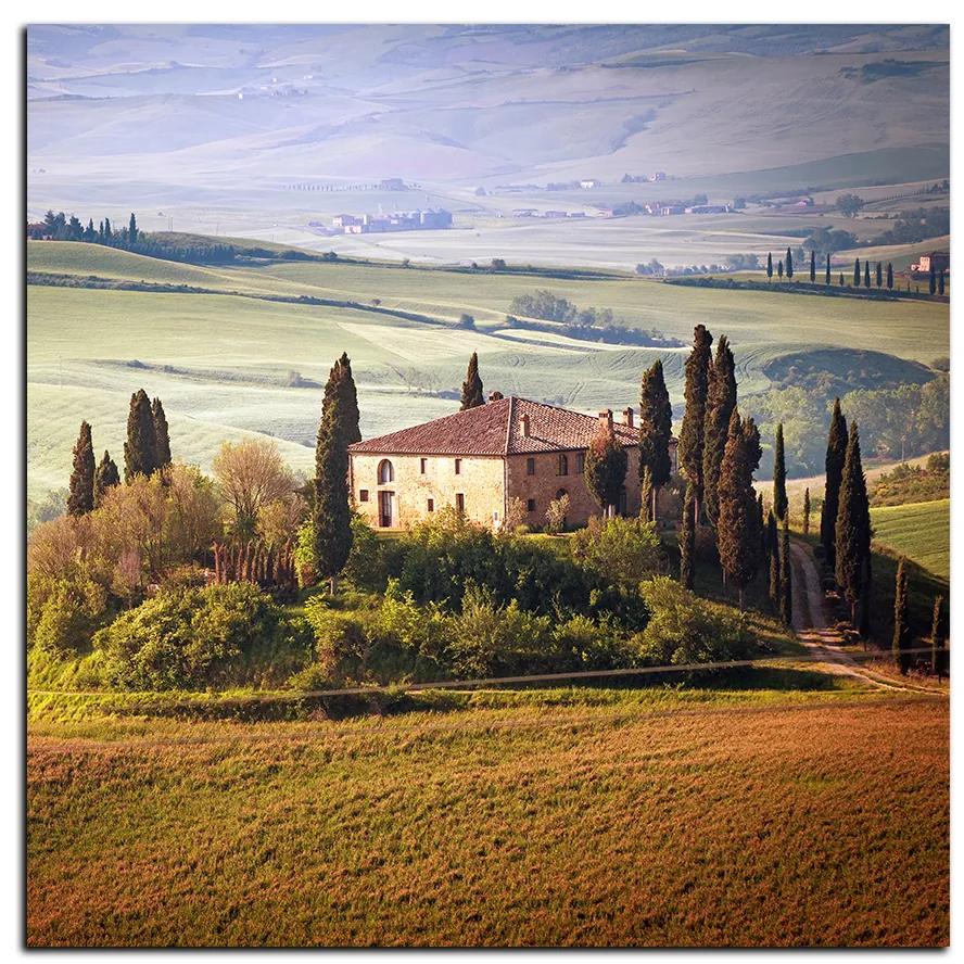 Obraz na plátně - Italská venkovská krajina - čtverec 3156A (50x50 cm)