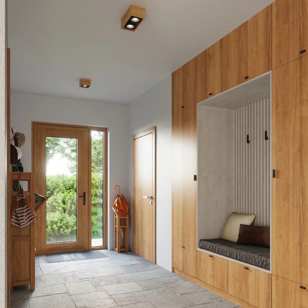 Sollux Lighting Stropní svítidlo QUATRO 1 přírodní dřevo