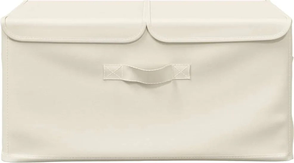 Úložný box textil 50 x 30 x 25 cm krémový 332916
