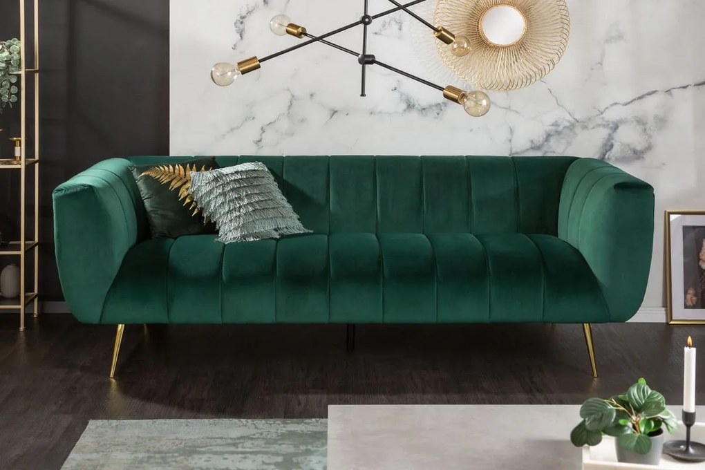Designová sedačka Nikolai 225 cm smaragdová zelená