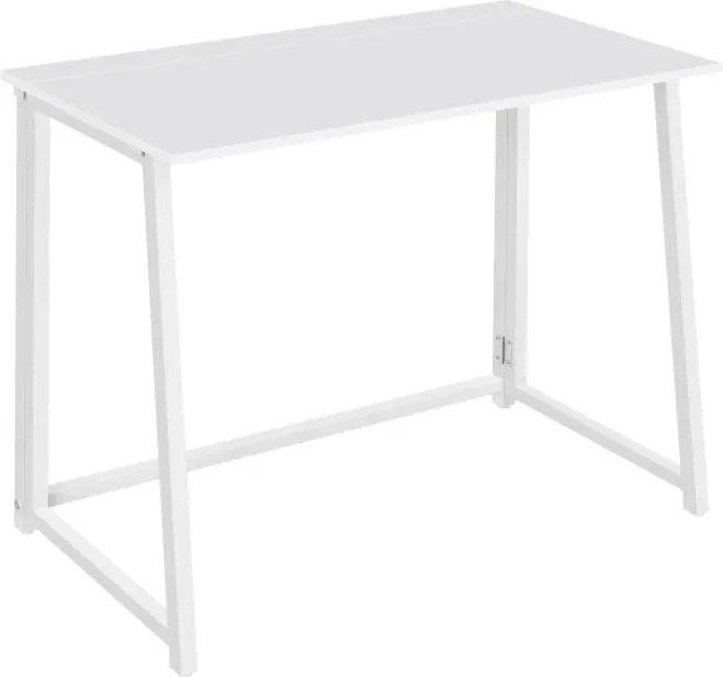 Set do pracovny ZARIMO stůl 80x40 cm, bílá + křeslo AVOLA VELVET, světle krémové