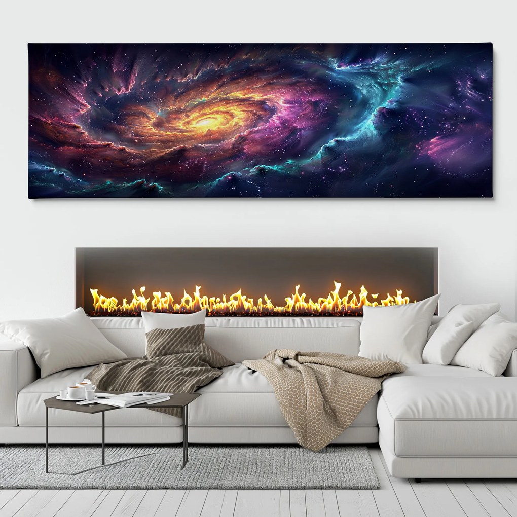 Obraz na plátně - Galaxie Risierre FeelHappy.cz Velikost obrazu: 90 x 30 cm