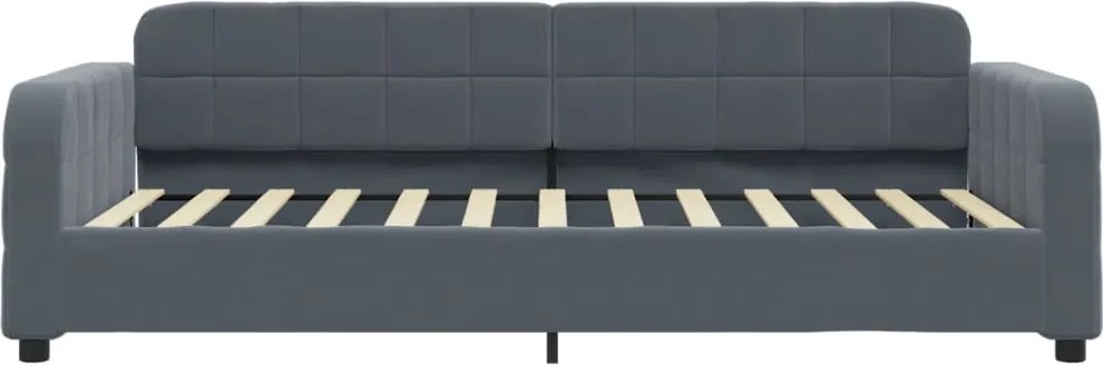 Válenda s přistýlkou a zásuvkami tmavě šedá 80 x 200 cm samet 3196971