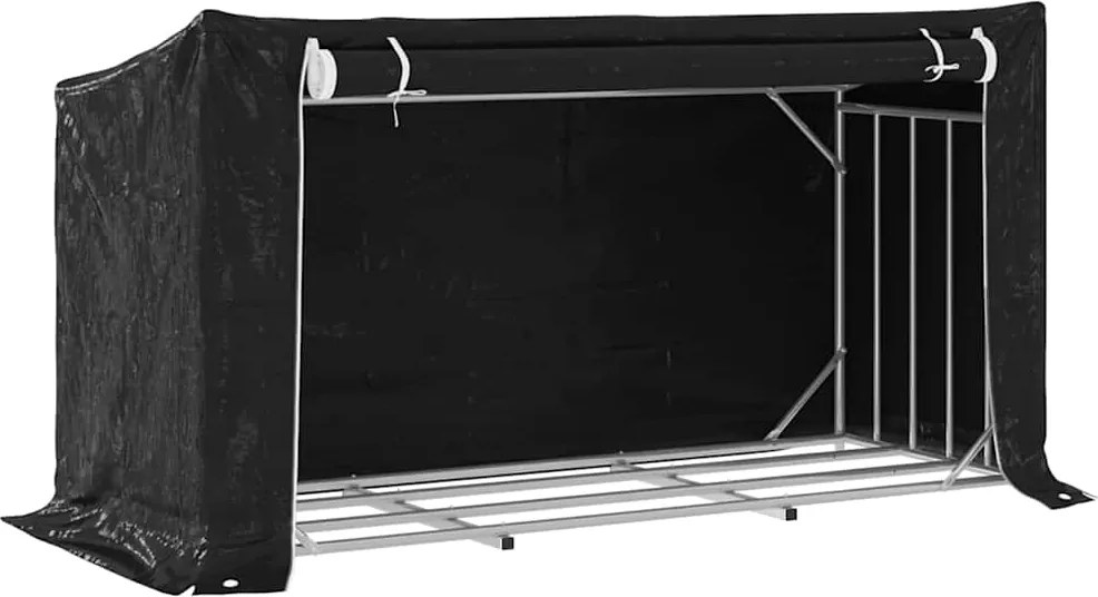 vidaXL Stojan na palivové dřevo s krytem 200,5x80,5x110,5 cm