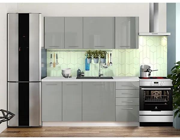 Kuchyně Emilia Lux 180 cm (šedá lesk)