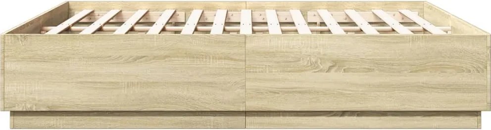 Rám postele s LED osvětlením dub sonoma 200 x 200 cm kompozit 3209585