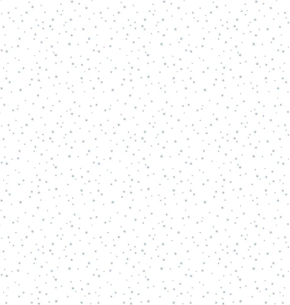 ICH Wallcoverings Bílá dětská vliesová tapeta s šedo-modrými hvězdičkami, 7005-4 rozměry 0,53 x 10,05 m