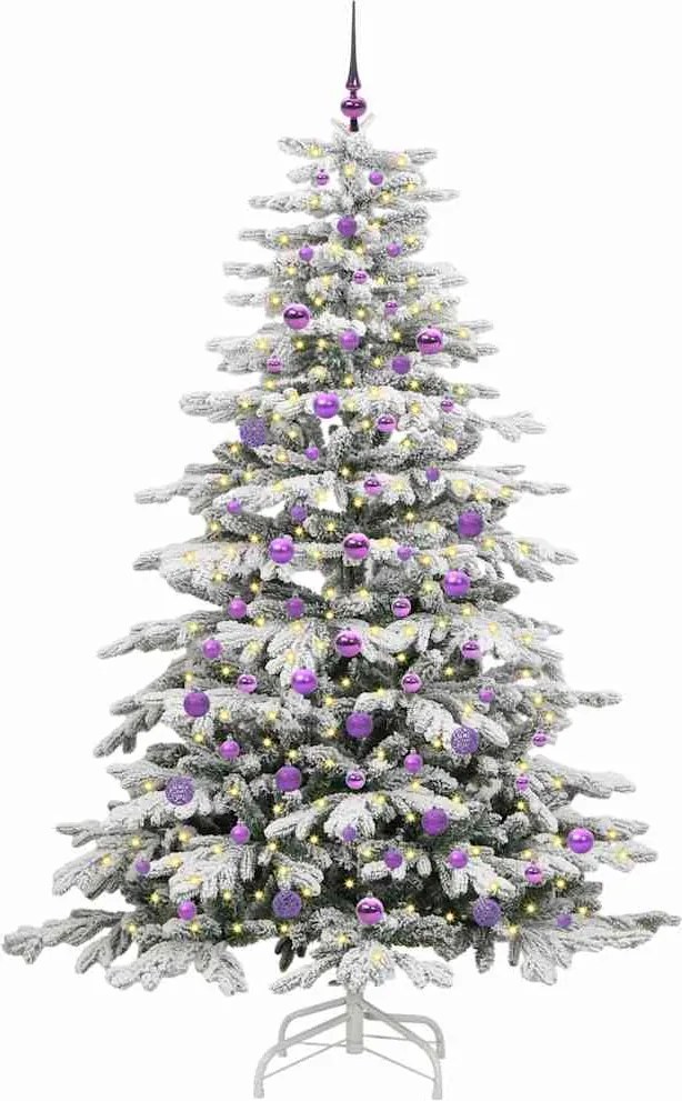 Umělý Skládací Vánoční Strom Bílá 210 cm PE a PVC 3395655