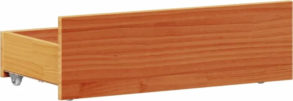 Postel bez matrace s čelem voskově hnědá 75 x 190 cm borovice 3308791