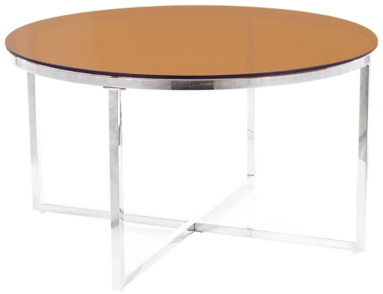 Konferenční stolek Celena (jantarová + chromová). 1050074