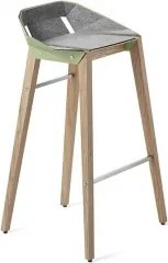 Barová židle Tabanda DIAGO, 75 cm, dubová podnož, plst (RAL6021)