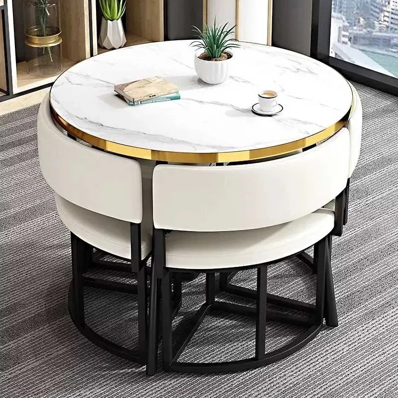 LuxuryForm DESIGN Jídelní set MONTE 4+1 - bílý / bílý