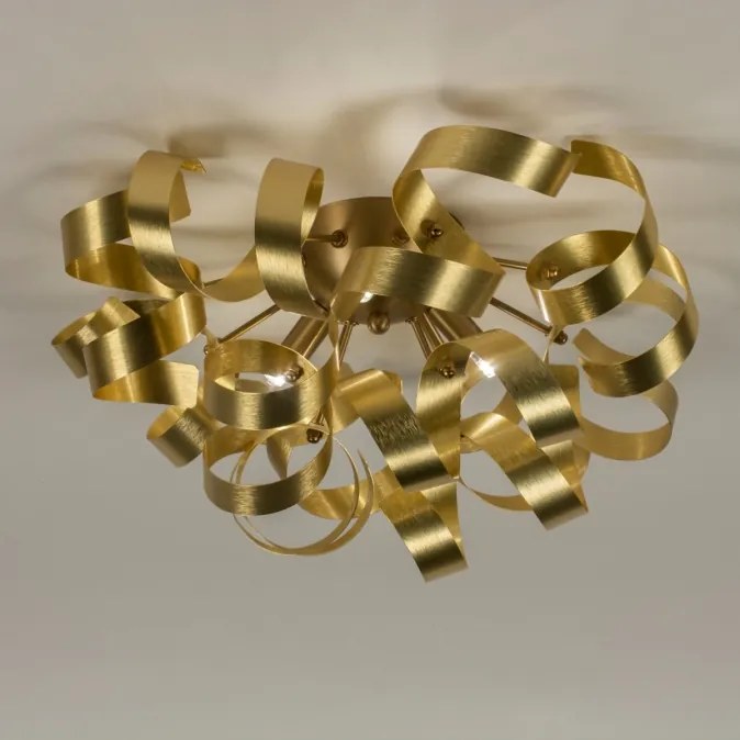 Stropní designové svítidlo do obýváku Artek Curl Gold 45