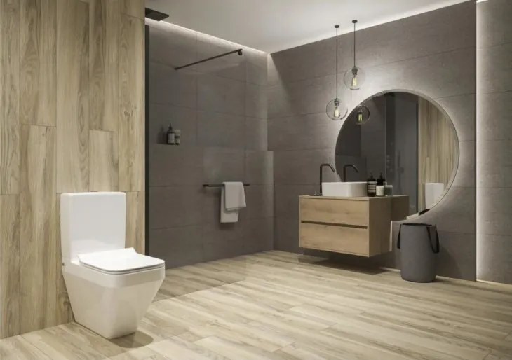 Cersanit Crea Clean On, hranatá kombi mísa včetně Slim sedátka z duroplastu, bílá, K114-022