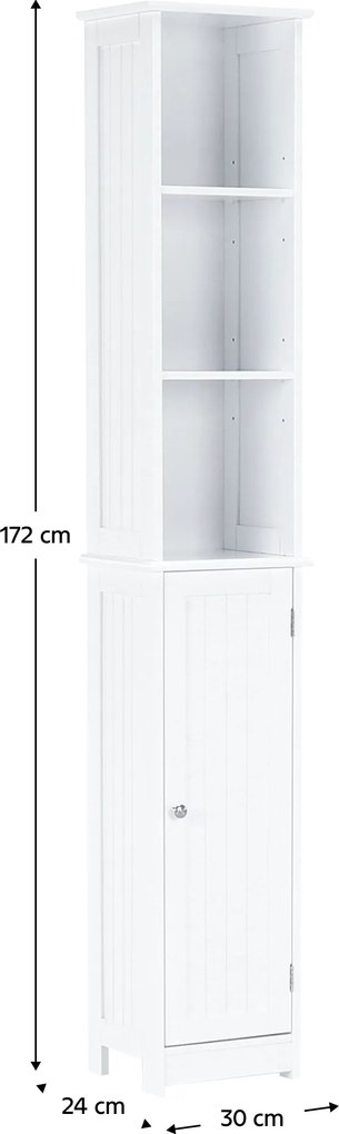 Vysoká skříňka, bílá, ATENE TYP 1