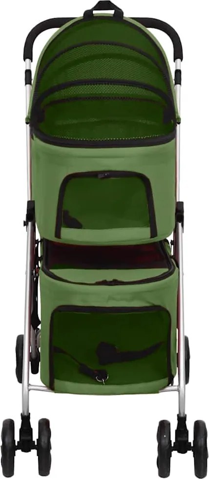 2patrový skládací kočárek pro psa zelený 83 x 48 x 97 cm oxford 172207