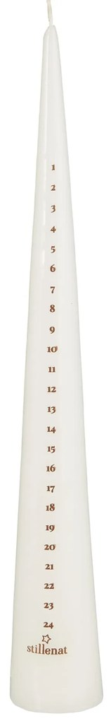 Ib Laursen Adventní svíčka Copper Numbers 35 cm, bílá barva, vosk