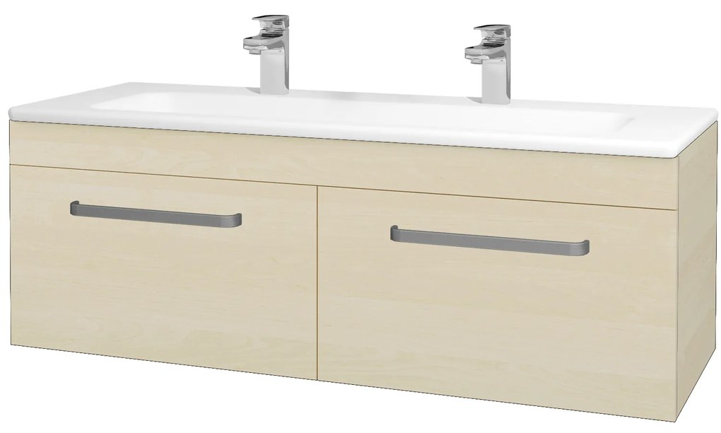 Dřevojas Koupelnová skříň ASTON SZZ2 120 Varianta: N01 Bílá lesk / Úchytka T01 / D15 Nebraska