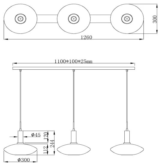 Lucide 25413/03/02 - Lustr na lanku SINGALA 3xE27/60W/230V