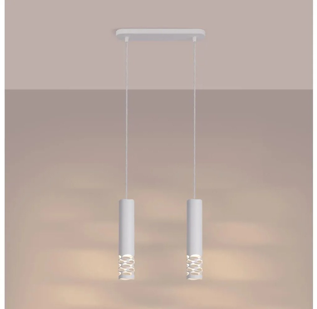 Sollux SL.1692 - Lustr na lanku LIRO 2xGU10/10W/230V bílá