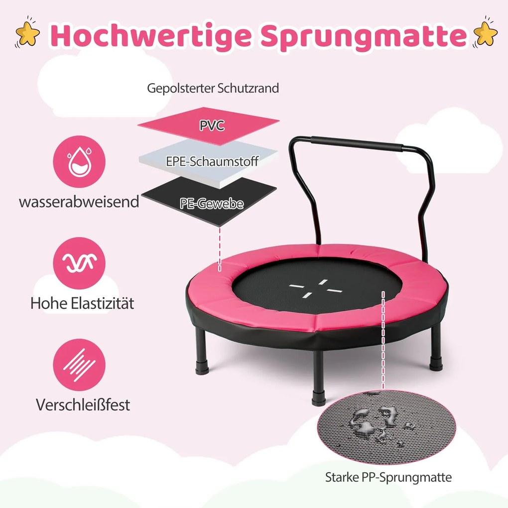 Costway Ø102 cm dětská trampolína fitness trampolína vnitřní s odnímatelnou