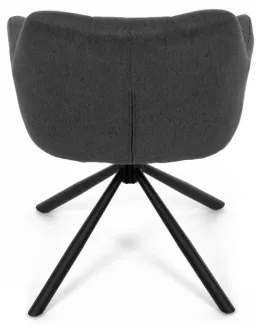 Jídelní židle křeslo tmavě šedá látka, otočný mechanismus 90°/90° (L/P), černý kov HC-532 GREY2