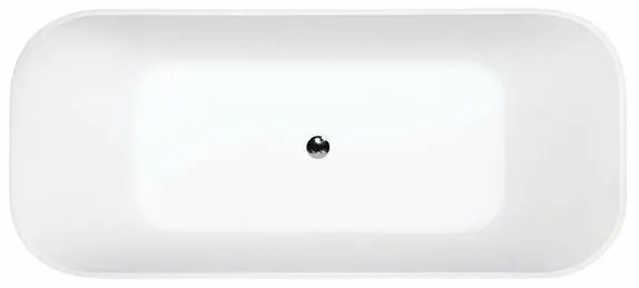 Besco Volně stojící vana z litého mramoru Assos S-Line 160x70 Barva: Bílá, Rozměry (cm): 160x70, Typ a barva výpustě: Click-Clack s horním čištěním, grafit