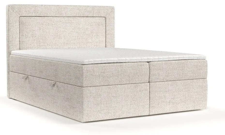 Krémová boxspring postel s úložným prostorem 160x200 cm Imagine – Maison de Rêve