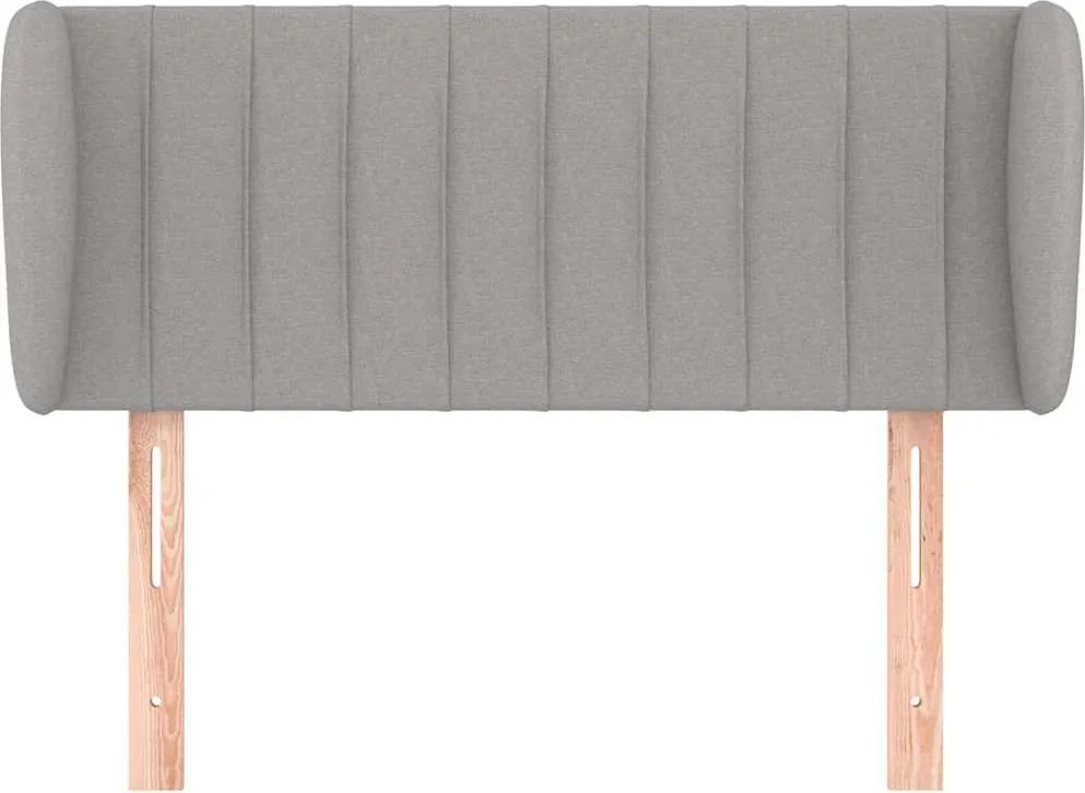 Čelo postele typu ušák světle šedé 83x23x78/88 cm textil 3117356