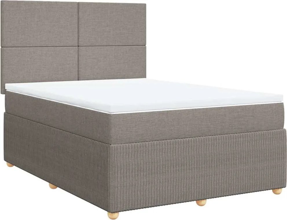 Box spring postel s matrací taupe 140x190 cm textil 3294348