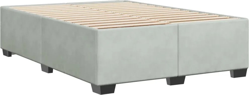 Rám postele bez matrace světle šedý 140 x 190 cm samet 3284631