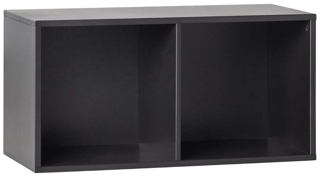 OnaDnes -20% Hoorns Černý borovicový regál Inara II. 81 x 35 cm