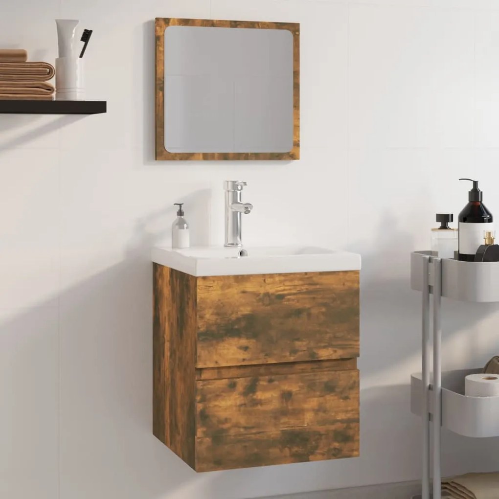 Koupelnová sestava kouřový dub kompozitní dřevo 3152864