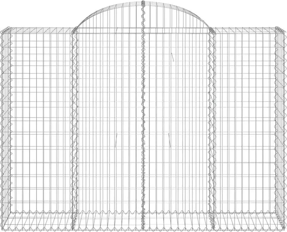 Klenuté gabionové koše 10ks 200x50x140/160cm pozinkované železo 3146370
