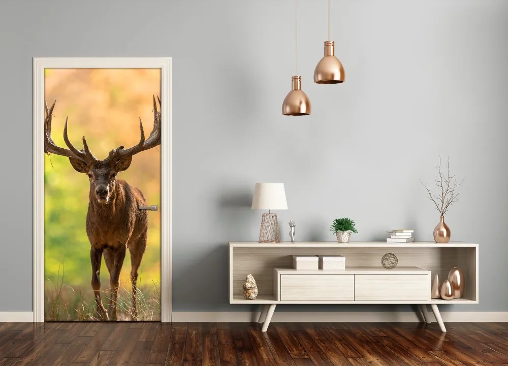 Fototapeta samolepící na dveře jelen v lese 95x205 cm