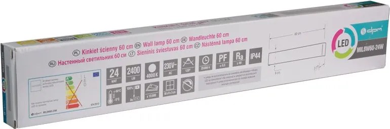 Koupelnové svítidlo DPM MIL8W60-24W, IP44, 60 cm, bílá