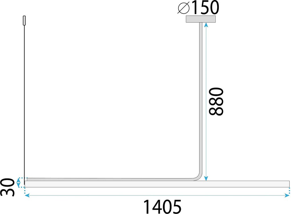 Toolight Toolight, LED stropní svítidlo 140cm, 14W, APP1660-CP, černá, OSW-06994