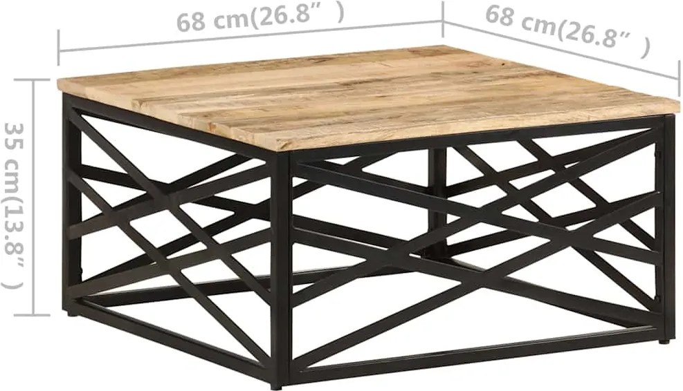 Konferenční stolek 68 x 68 x 35 cm masivní mangovníkové dřevo 287364