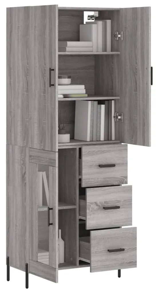 Skříň highboard šedá sonoma 69,5 x 34 x 180 cm kompozitní dřevo