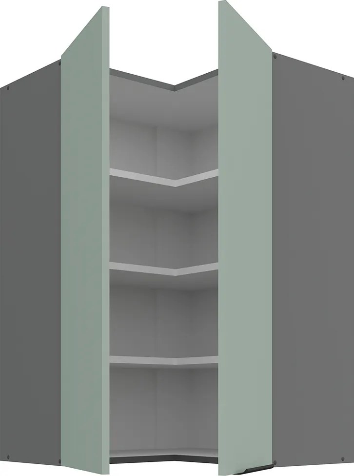 ARIA sa | horní kuchyňská skříňka 60x60 GN-90 2F (90°) rohová s policemi | VYSOKÁ | 60x60 cm | antracit/aquamarine