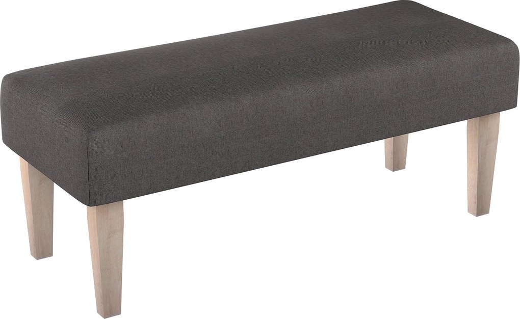 Dlouhá lavička 100x40cm barva šedá látka pletený vzor