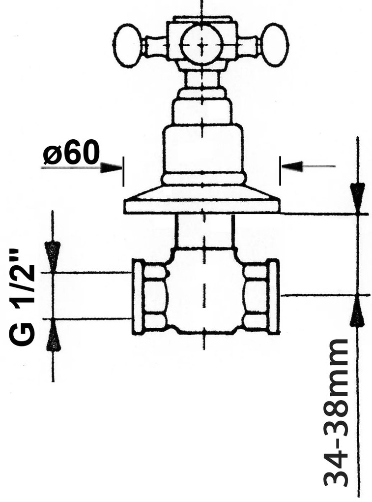 Sapho Antea sprchový podomítkový ventil studená zlatá 3052C
