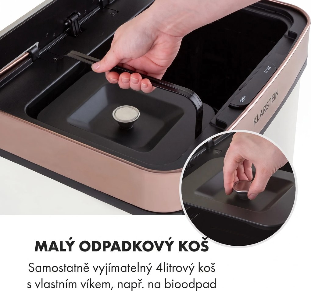 Klarstein Royal Trash Rose Gold, odpadkový koš se senzorem, 72 l, ušlechtilá ocel, růžovozlatá