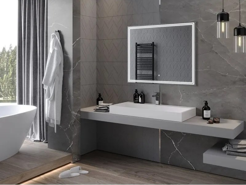 Mexen Taco osvětlené koupelnové zrcadlo 100 x 80 cm, LED 6000K, proti zamlžení - 9805-100-080-611-00