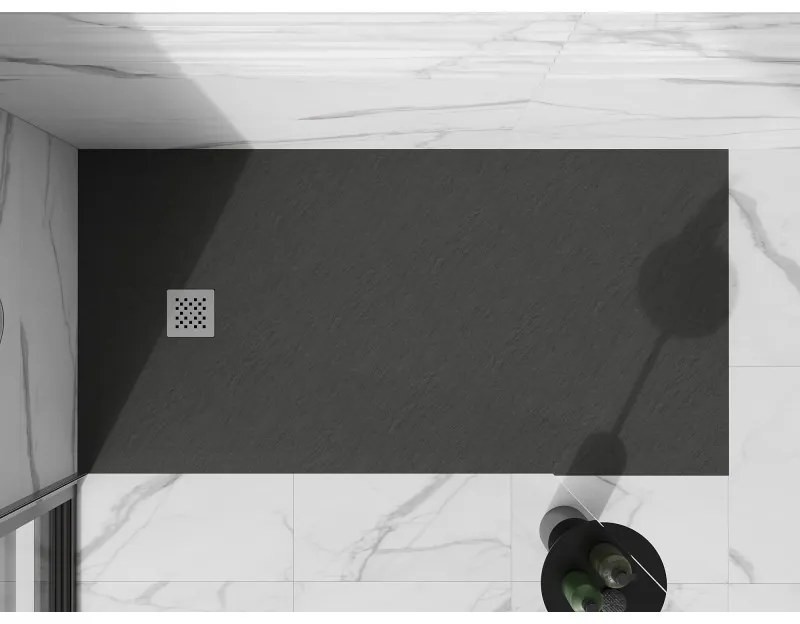 Mexen Stone+ kompozitní čtvercová sprchová vana 180 x 100 cm, Antracit - 44711018
