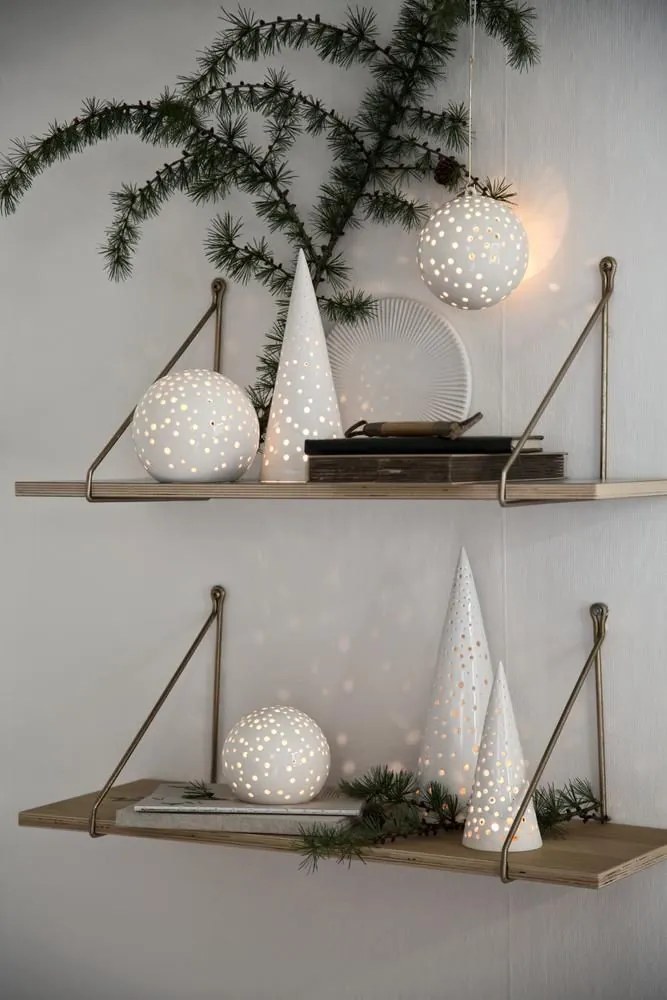 KÄHLER Svícen Nobili white 19 cm, bílá barva, keramika