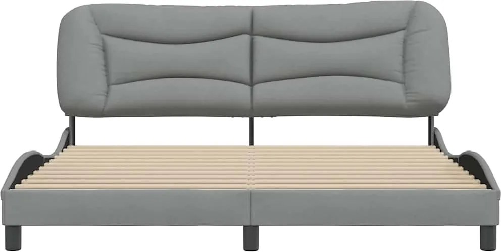 Rám postele bez matrace Hvar světle šedý 180 x 200 cm textil 3207786